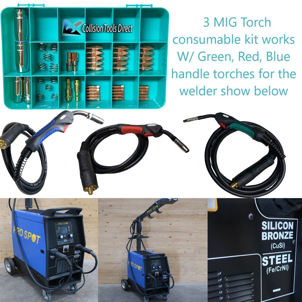 Premium 48 Piece MIG Torch Consumable Kit - Compatible w/ 3 Prospot ...