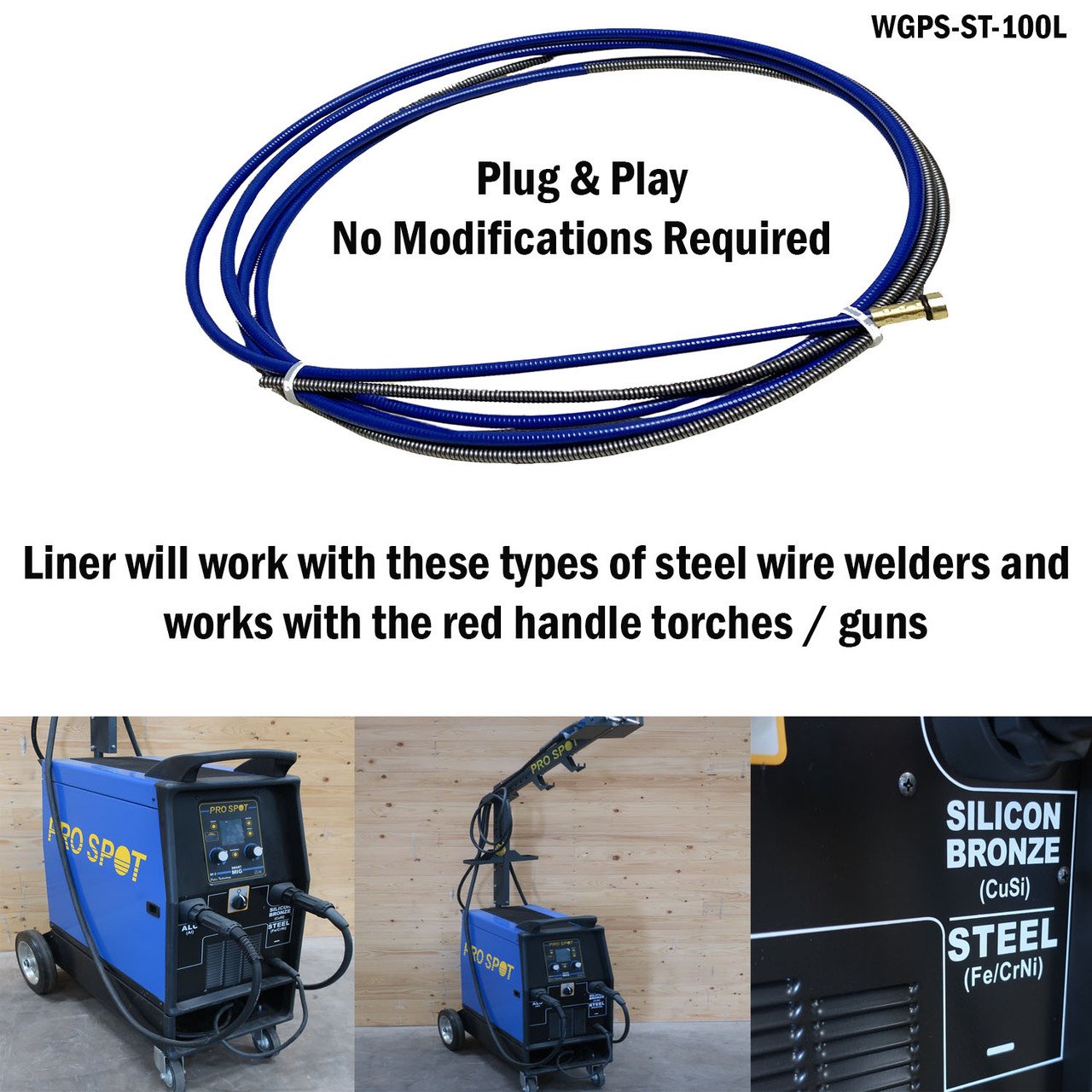 Green Handle Steel MIG Welder Torch - Gun Liner - Works With Prospot ...
